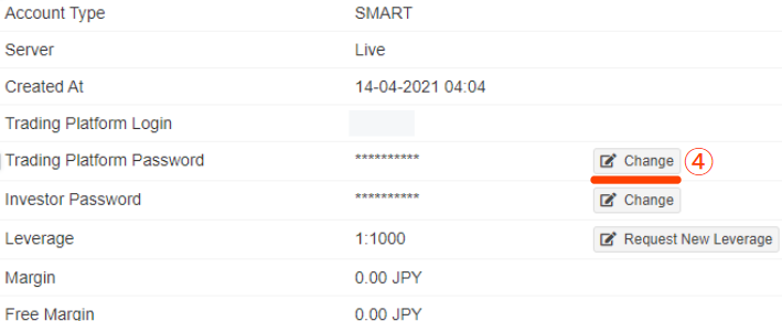 How can I reset my trading account's password and investor password ...